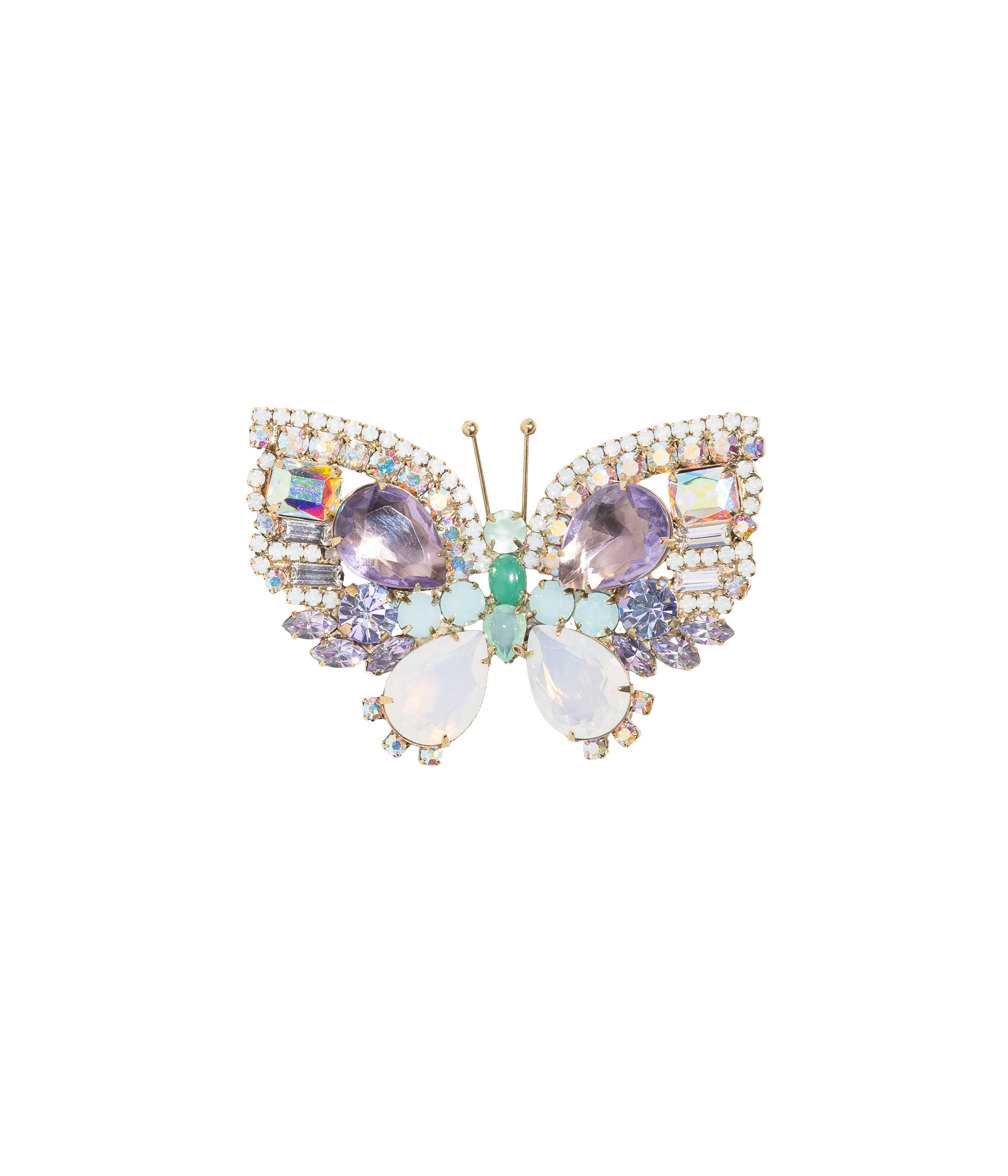 Medium Butterfly in Crystal AB / Violet / White Opal