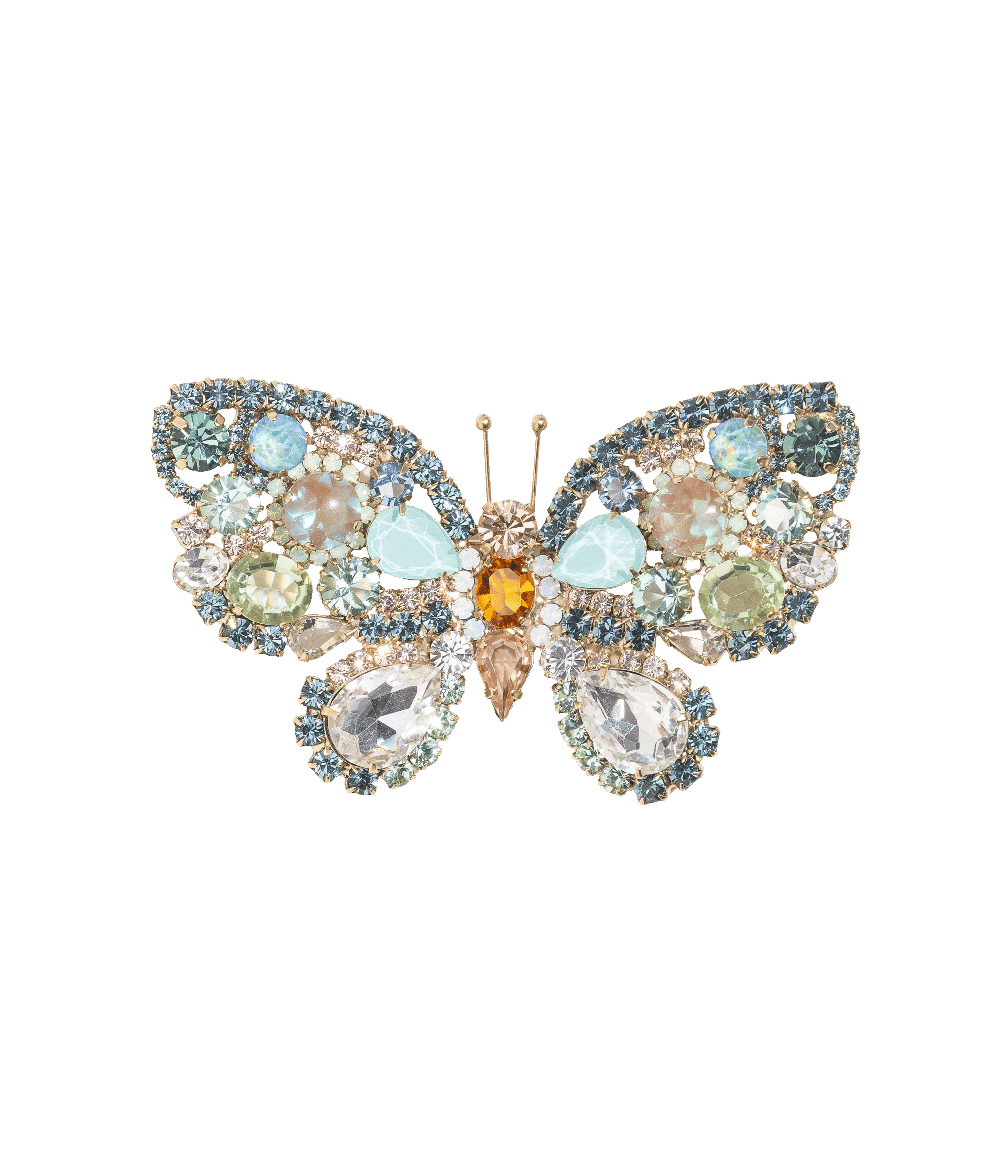 X-Large Butterfly in Smoked Sapphire / Chrysolite / Topaz
