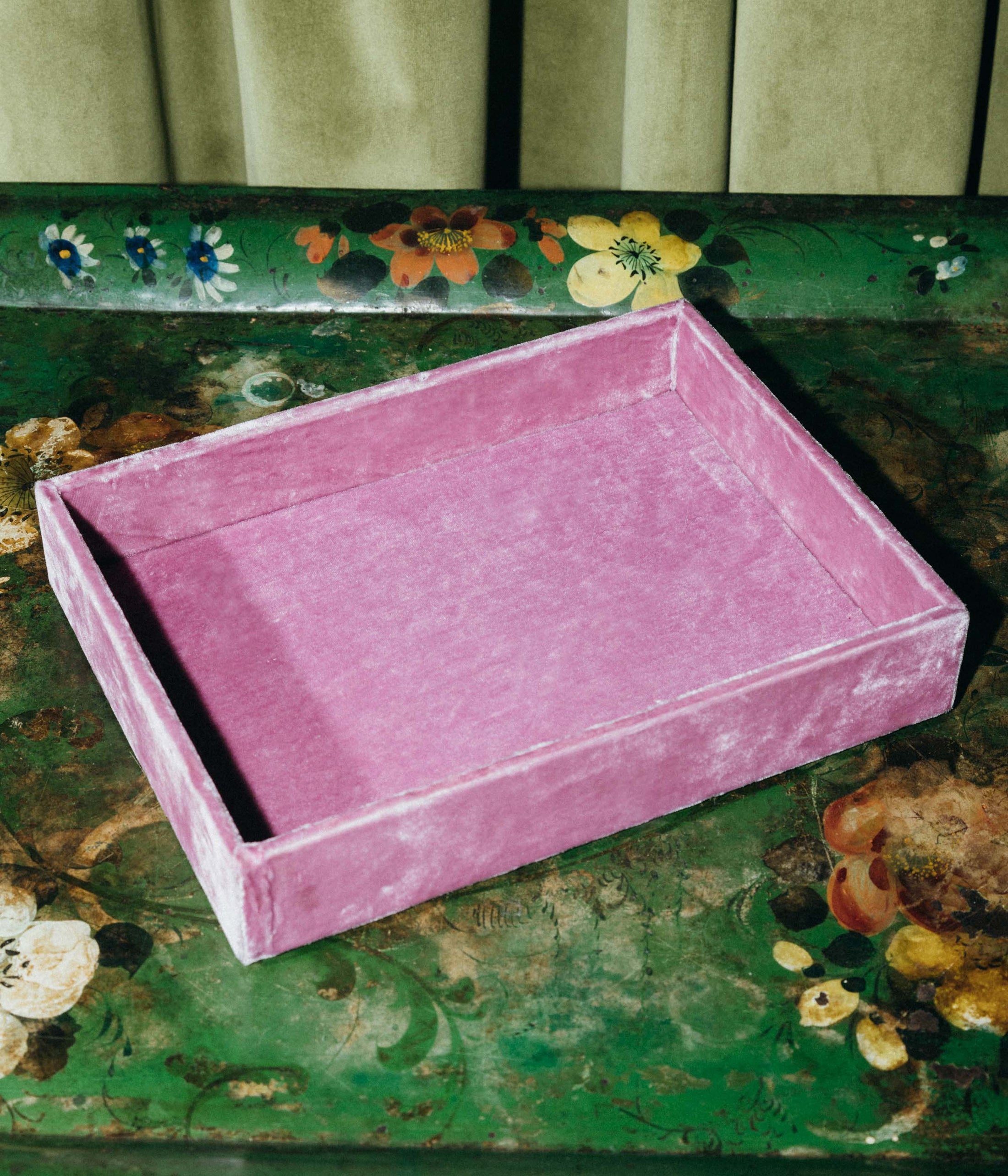 Stackable Velvet Jewelry Tray - Berry Pink