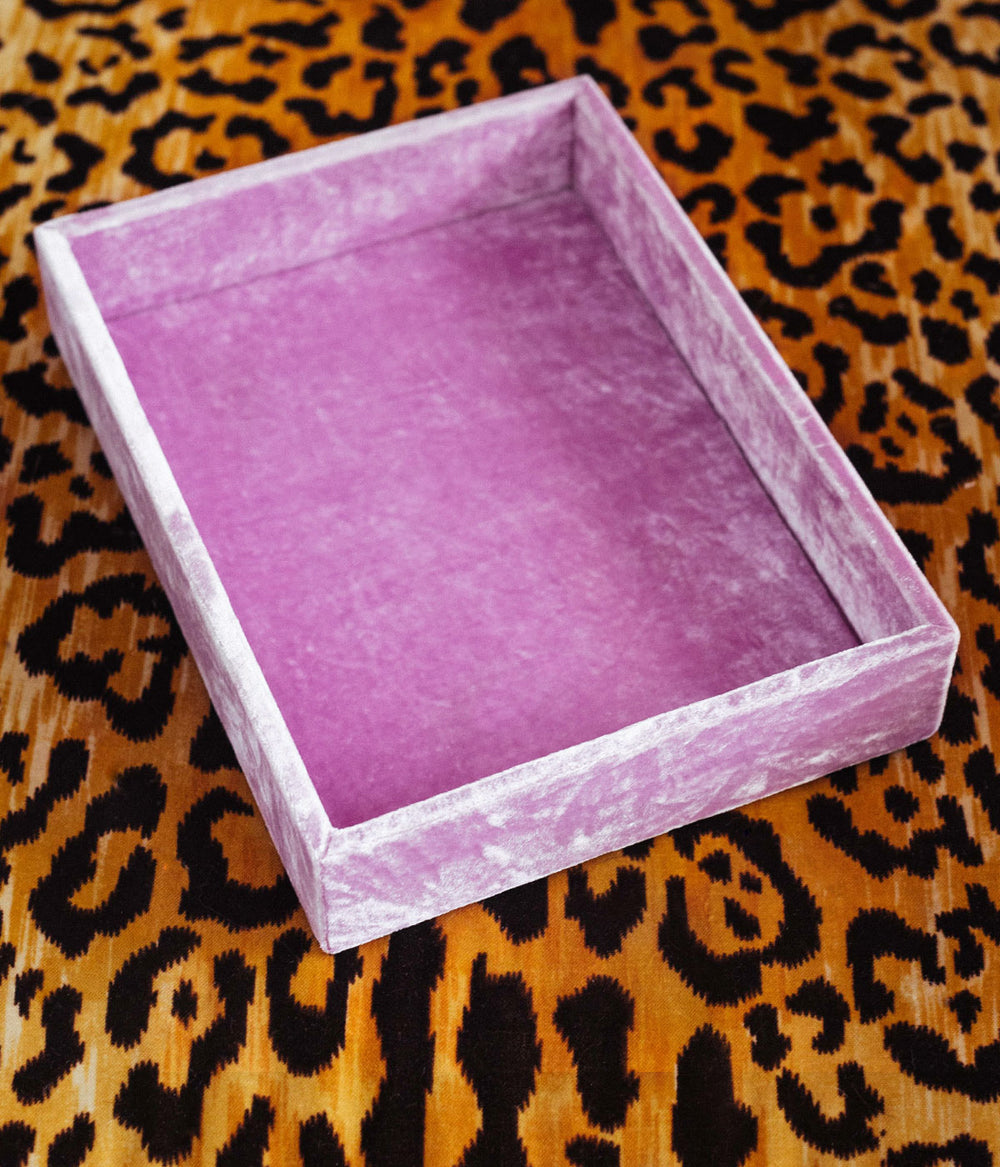 Stackable Velvet Jewelry Tray - Berry Pink