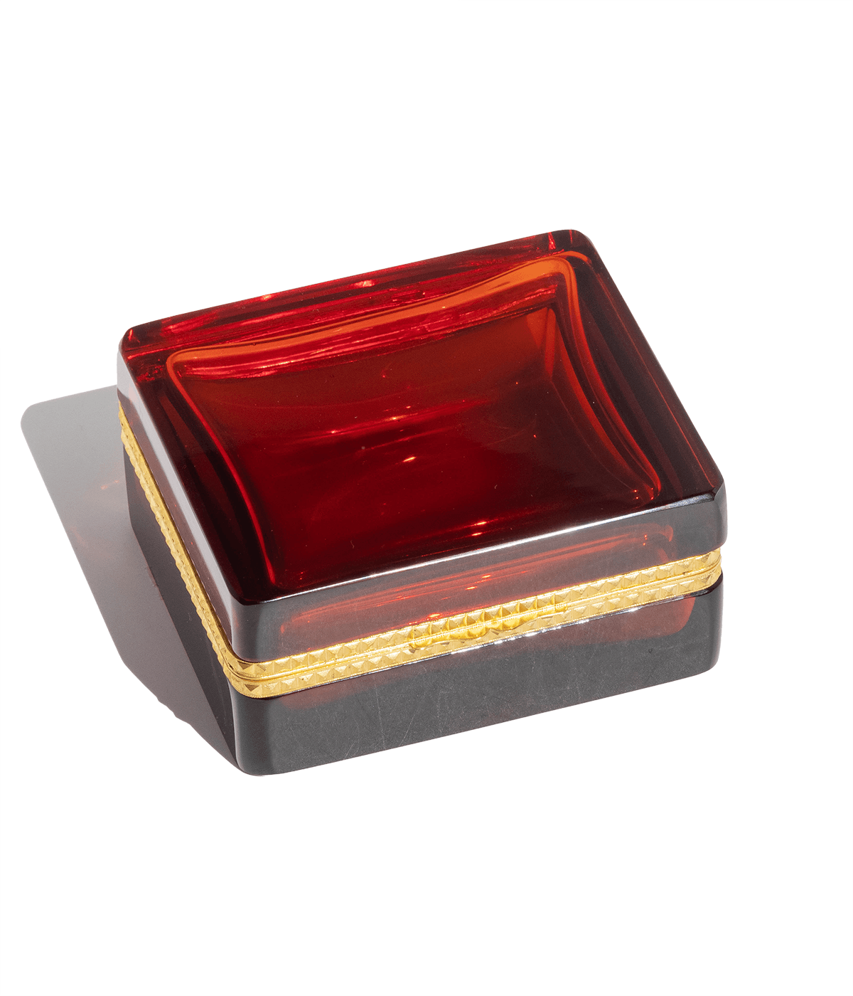Large Honey Brown Colored Glass Box