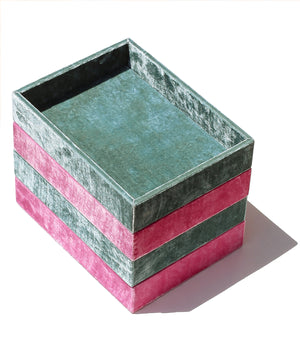 Stackable Velvet Jewelry Tray - Berry Pink - Made in the USA